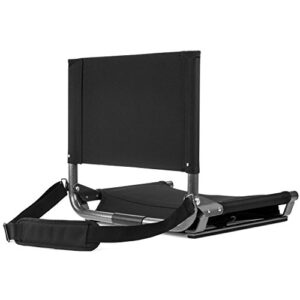 Cascade Mountain Tech Portable Folding Steel Stadium Seats for Bleachers , Black, Regular - 17"