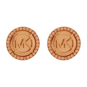 michael kors rose goldtone mk stud earrings with, no color, size no size