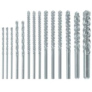 bosch bm5000 14-piece fast spiral rotary masonry carbide tip bits assorted set for rotary drilling applications in block, brick, masonry