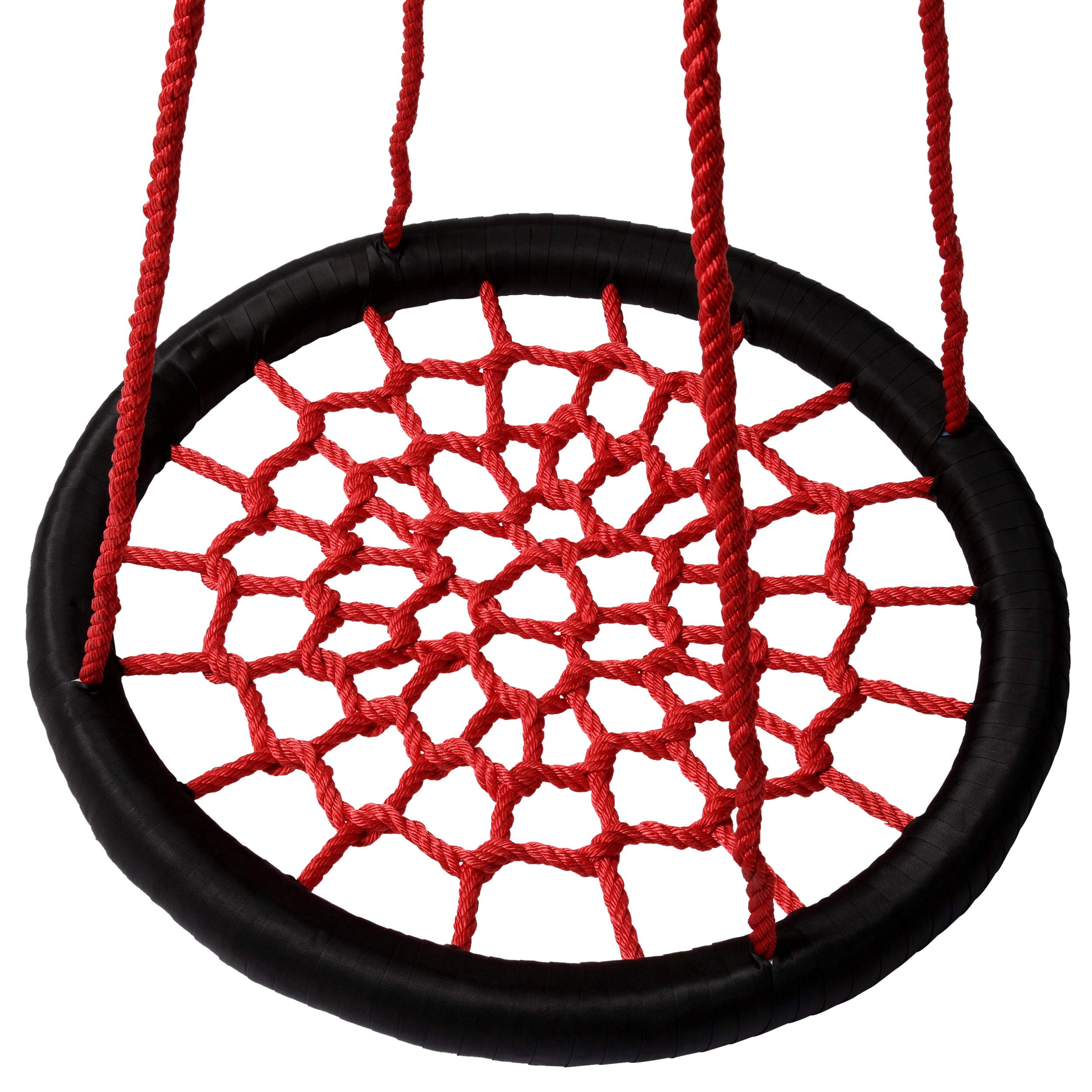 Gorilla Playsets 04-0029-BK/R Extra Large Orbit Swing, Red Netting, Black Nylon Ropes, Weight Capacity - 220 lbs