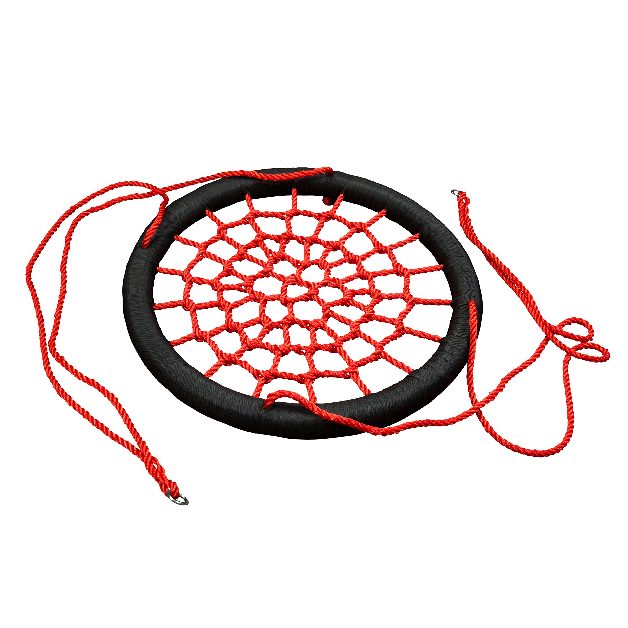 Gorilla Playsets 04-0029-BK/R Extra Large Orbit Swing, Red Netting, Black Nylon Ropes, Weight Capacity - 220 lbs