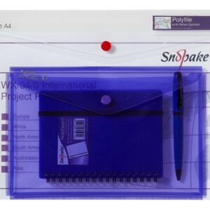 Snopake A4/A5 Polyfile Duo Popper Wallet with Index Tab and Press Stud Closure – Clear [Pack of 5] Ref: 15693