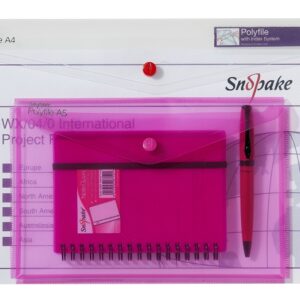 Snopake A4/A5 Polyfile Duo Popper Wallet with Index Tab and Press Stud Closure – Clear [Pack of 5] Ref: 15693