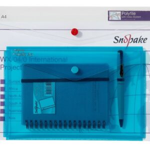 Snopake A4/A5 Polyfile Duo Popper Wallet with Index Tab and Press Stud Closure – Clear [Pack of 5] Ref: 15693