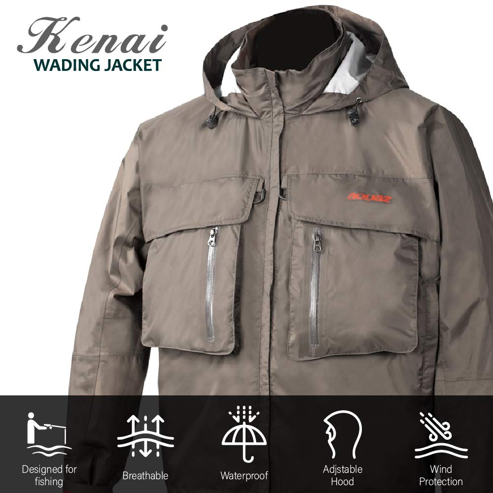 Aquaz Kenai Wading Jacket, Lightweight High-Quality Breathable Fishing Jacket [XX-Large]