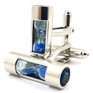 blue cufflinks classic hourglass cufflinks for mens french shirt with a gift box