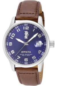 invicta men's 15254 i-force blue dial dark brown leather watch