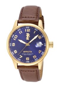 invicta men's 15255 "i-force" 18k gold ion-plated stainless steel and brown leather watch