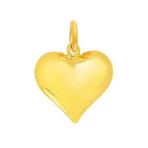 jewelstop 14k yellow gold puffed heart love charm pendant