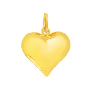 JewelStop 14k Yellow Gold Puffed Heart Love Charm Pendant