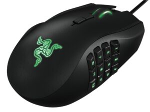 razer rz01-01050100-r3m1 naga left-handed - ergonomic mmo gaming mouse with 12 programmable thumb buttons - 8,200 adjustible dpi