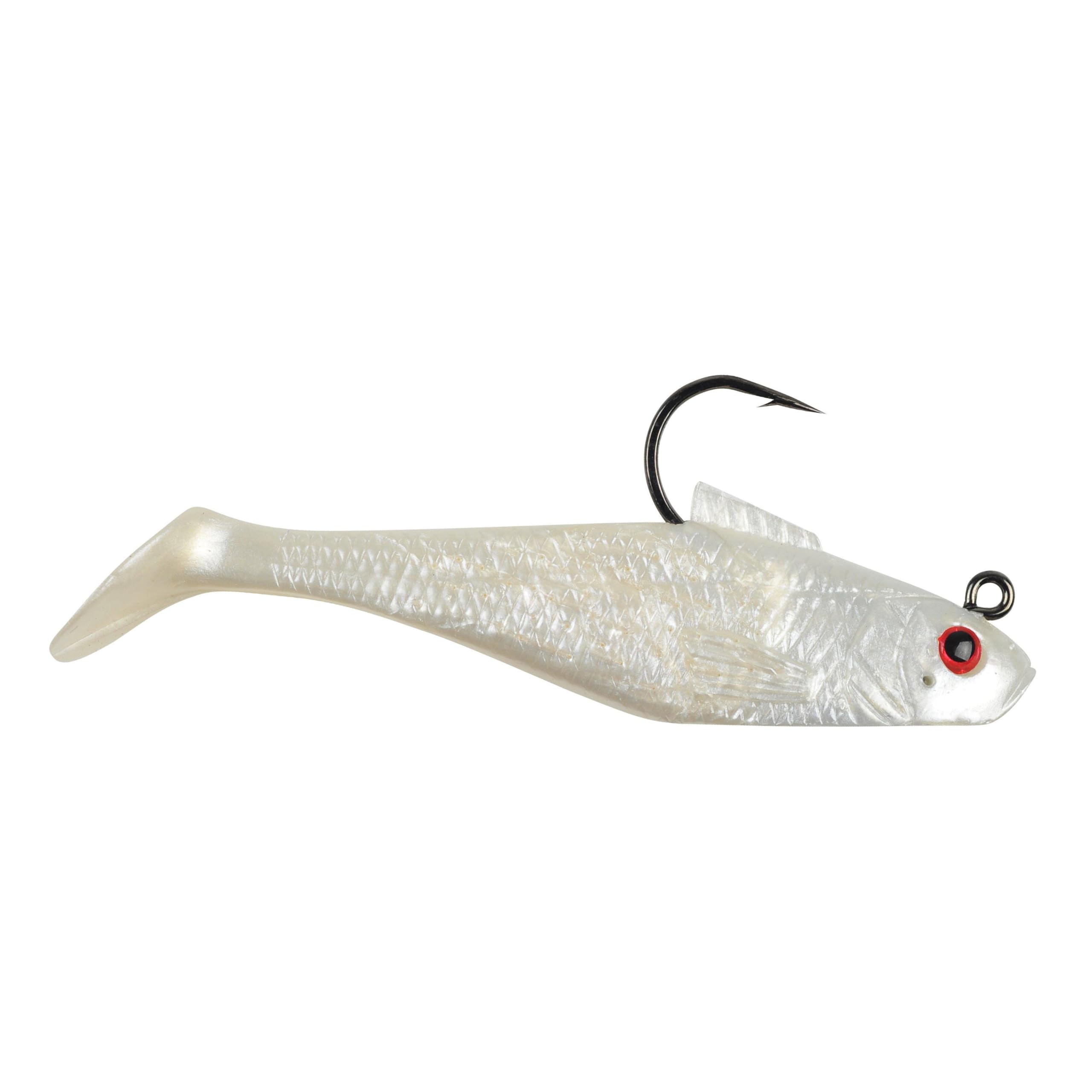 Berkley PowerBait Pre-Rigged Swim Shad Fishing Bait, Pearl Red Eye, 3in | 8cm, Irresistible Scent & Flavor, Realistic Profile, Ready-to-Fish, Ideal for Bass, Walleye, Pike and More