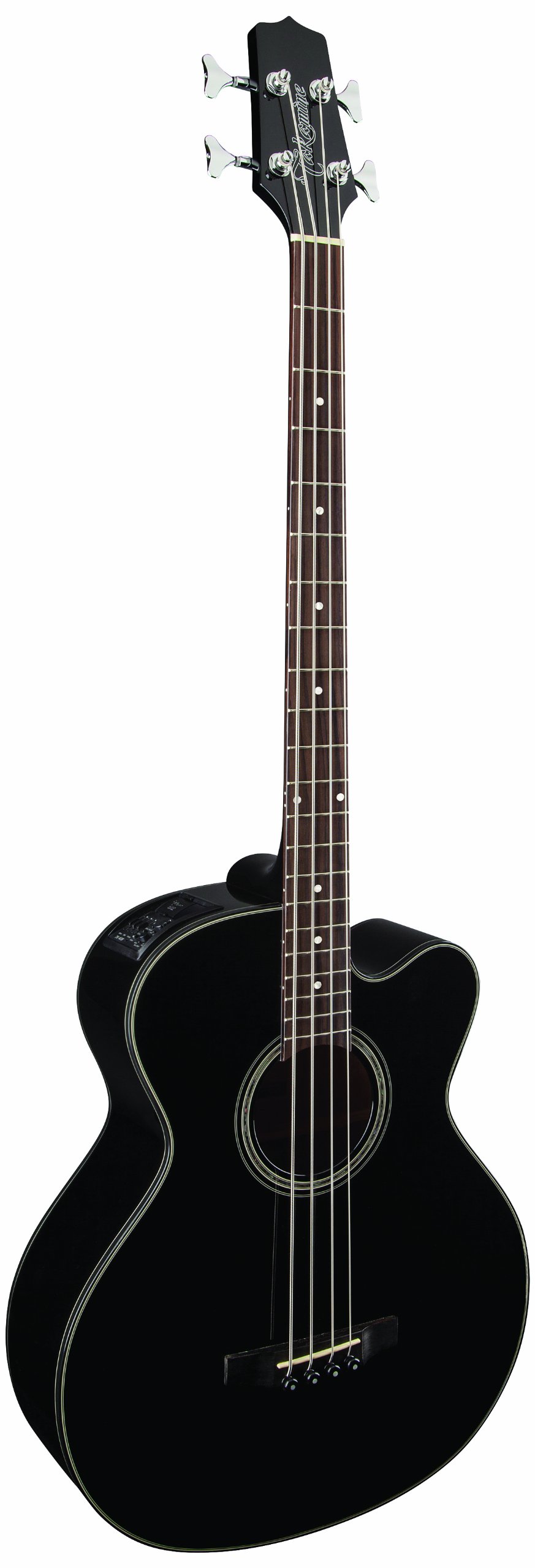 Takamine G Series GB30CE-BLK Jumbo Acoustic Electric Bass Guitar, Venetian Cutaway, Black