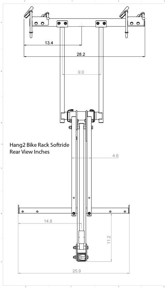 Softride Hang2, 2-Bike Hitch Mounted Rack for 2" and 1.25”, Swings Down with Bicycles Loaded, Allows Trunk, Hatch, or Tailgate Access. Cars, SUVs, Vans, or Trucks (27041)