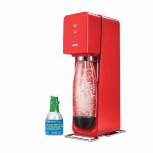 sodastream source home soda maker starter kit, red