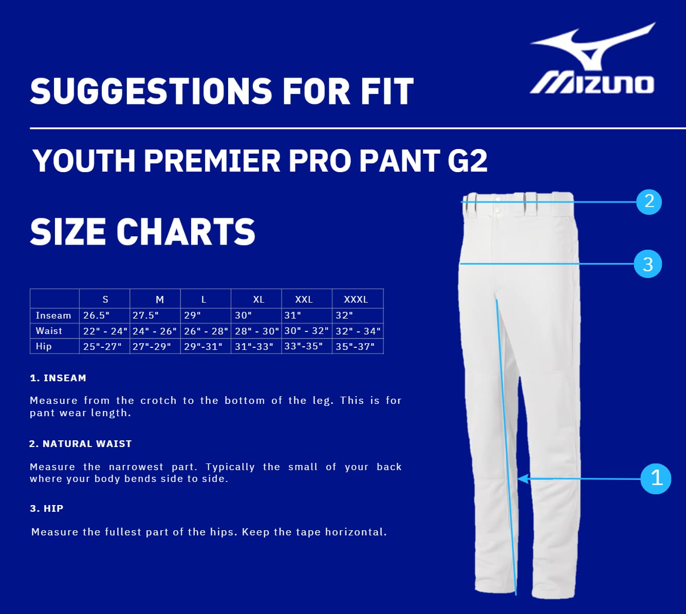 Mizuno Youth Select Pro Pants, Grey, X-Large