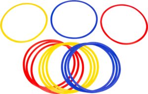 trademark innovations speed and agility training rings (set of 12), multi color, 16-inch