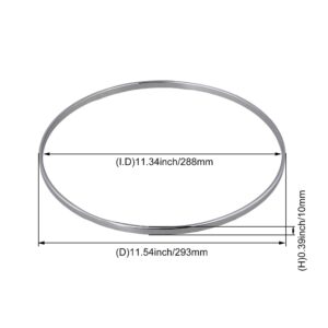 BQLZR 11.34 Inch Chrome Nickel Plated Banjo Tension Hoop Banjo Flanges Banjo Parts 11.34x11.54x0.39inch(IDxDxH)