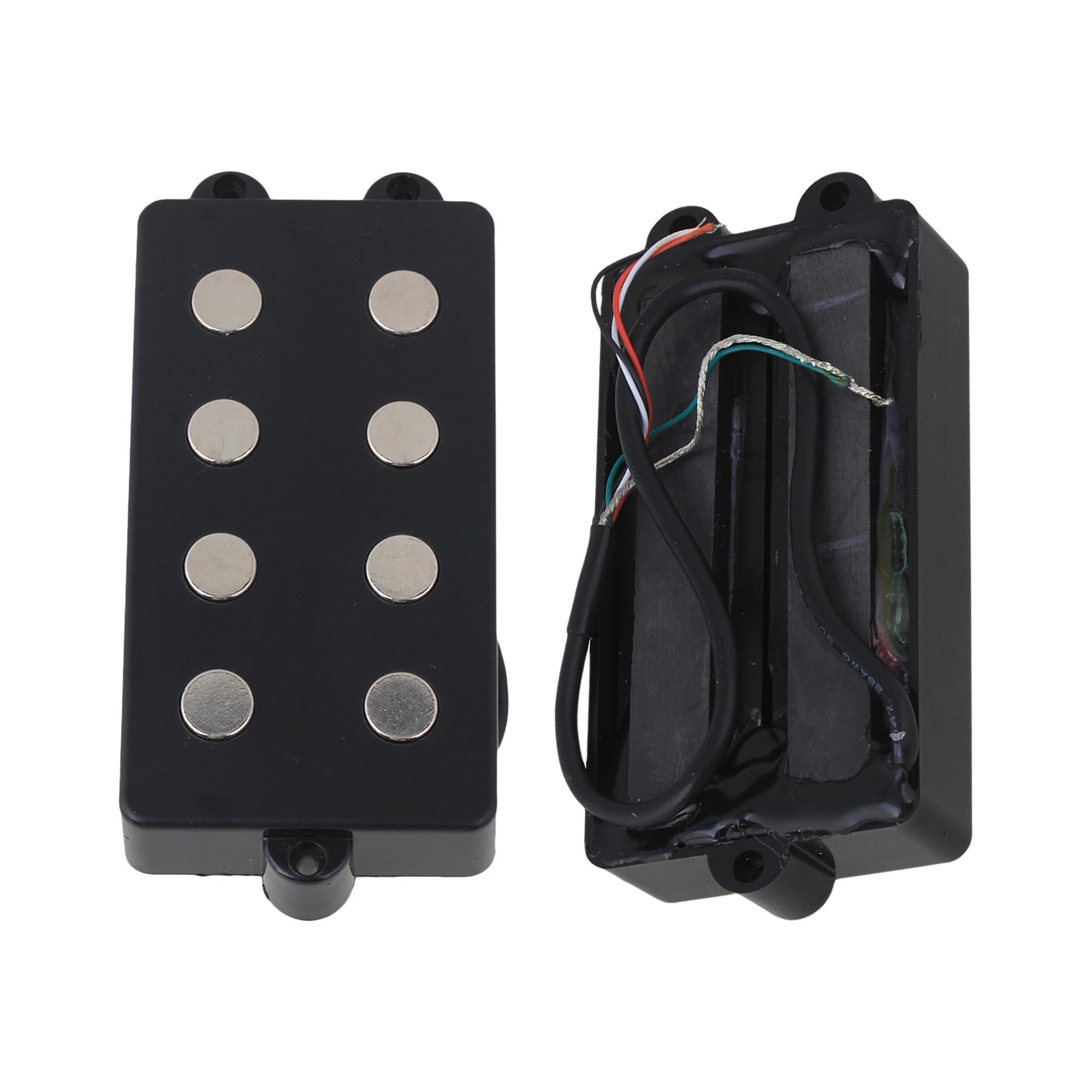 BQLZR Noiseless Good Balance 4 String Bass Pickup with 4 Color-Coded Conductors,Respond Well to Both Tonal and Volume Input