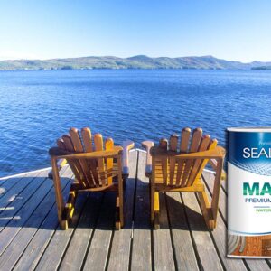 Seal-Once Marine Premium Wood Sealer - Waterproof Sealant - Wood Stain and Sealer in One - 1 Gallon & Clear