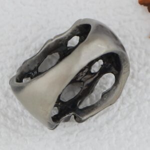 Alilang Gunmetal Tone Creepy Skeleton Hand Grasping Your Finger Statement Fashion Ring