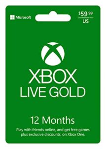 microsoft xbox live 12 month gold membership (physical card)