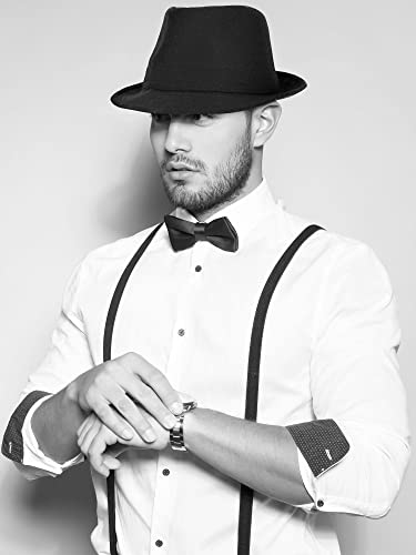 Fedora Hats for Men Unisex Manhattan Black Fedora