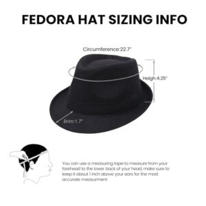 Fedora Hats for Men Unisex Manhattan Black Fedora