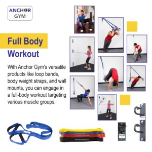 Anchor Gym CORE Station Three Workout Wall Mount Anchors, Ceiling Mounted Hook Exercise Station for Body Weight Straps, Resistance Bands, Strength Training, Yoga, Home Gym (Wood Screws Included)