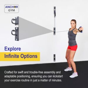 Anchor Gym CORE Station Three Workout Wall Mount Anchors, Ceiling Mounted Hook Exercise Station for Body Weight Straps, Resistance Bands, Strength Training, Yoga, Home Gym (Wood Screws Included)