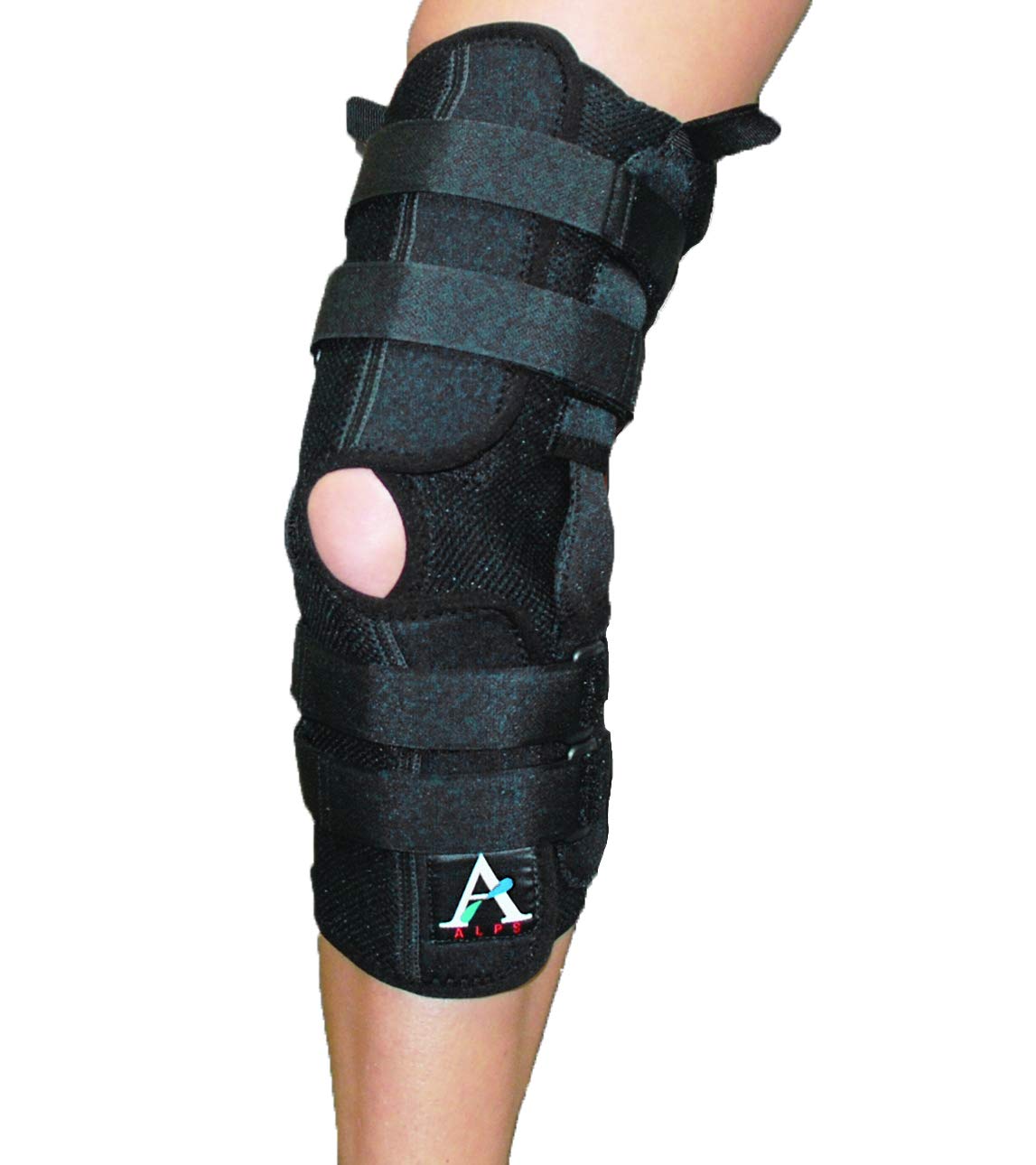 ALPS Coolfit Extended Knee Brace, Prevent or Reduce Severity of Knee Injury, Soft and Breathable, Wrap Around with Adjustable Hinges, Medium Size