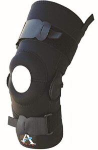 alps knee brace, prevent or reduce severity of knee injury, soft and breathable, adjustable hinges, pull-on with reinforced seams, small size