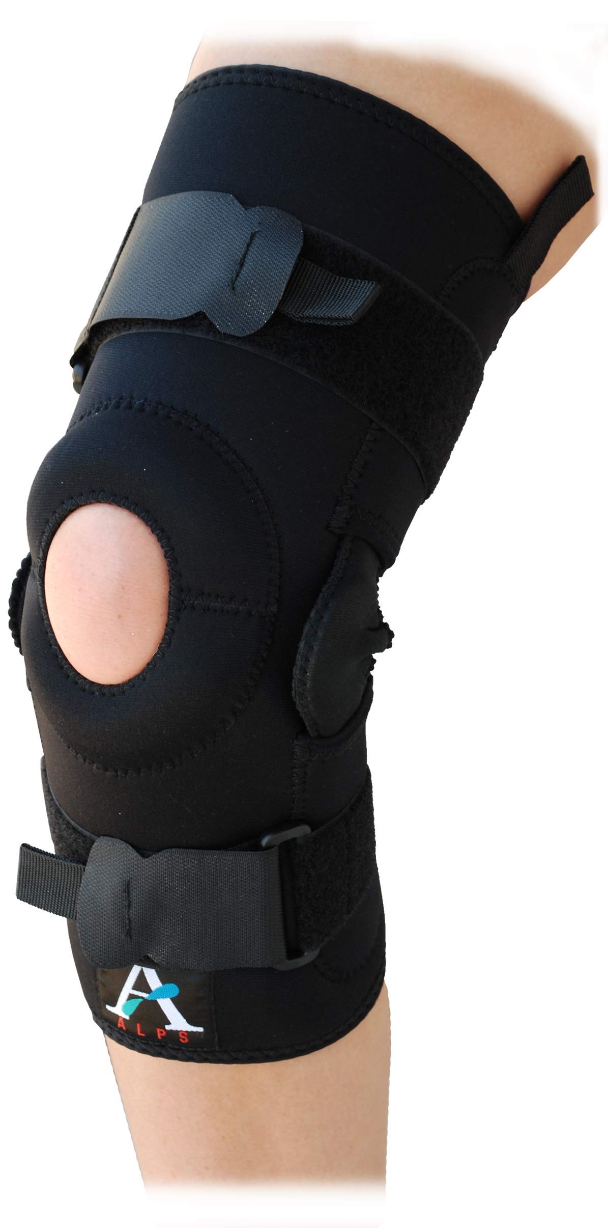 ALPS Knee Brace, Prevent or Reduce Severity of Knee Injury, Soft and Breathable, Adjustable Hinges, Pull-On with Reinforced Seams, Small Size