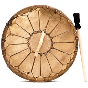 Native American Style 18 in. Elk Hide Frame Hand Drum