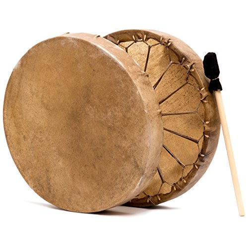 Native American Style 18 in. Elk Hide Frame Hand Drum