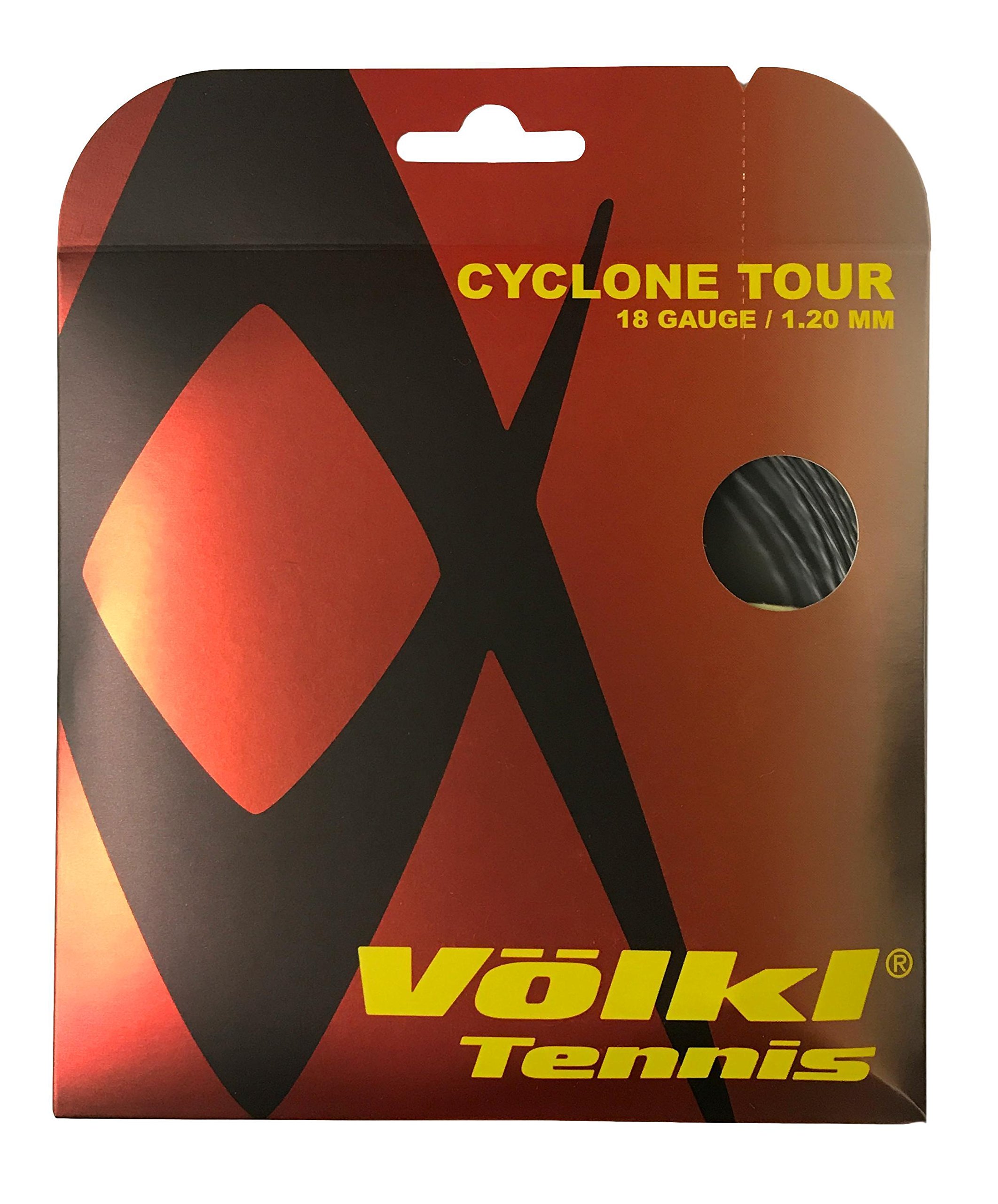 Volkl Cyclone Tour | Tennis Racquet String | Spin & Control | Ten-Sided co-Polymer (Anthracite, 18, Set)