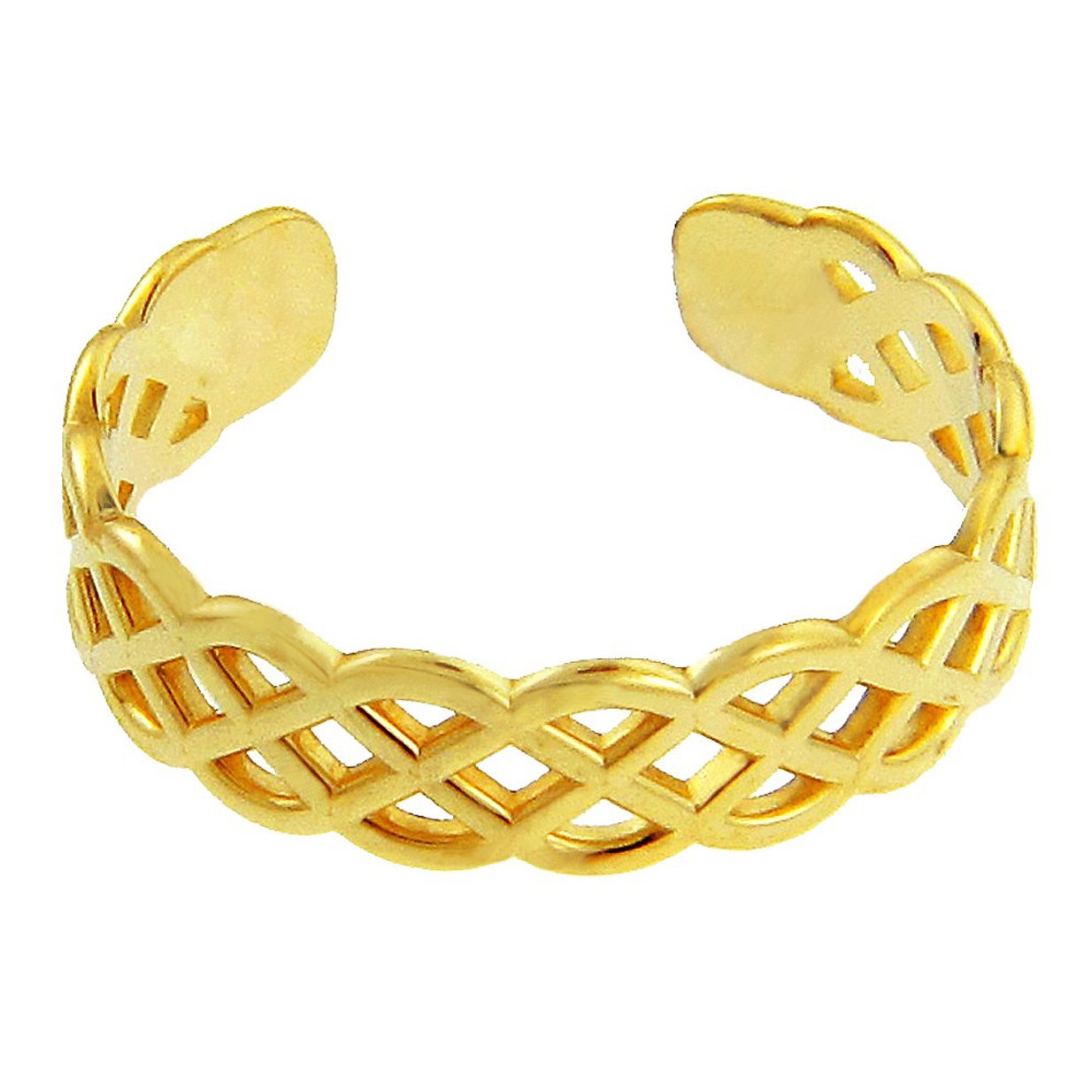 10k Yellow Gold Celtic Knot Band Adjustable Mid Knuckle Ring