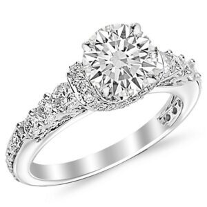 2 carat round cut designer four prong round diamond engagement ring (i-j color, si2 clarity)