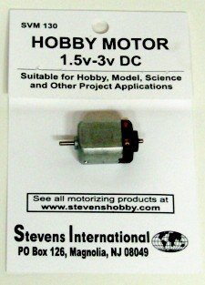 Stevens International 1.5 to 3v DC Small Electric Motor (Flat Sides)