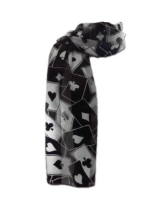 new company womens playing cards poker scarf - black - one size