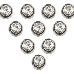 10 Replacement Belly Ring Clear Swarovski cz gem Top Ball Balls 5mm Silver 10pcs Navel Button Piercing bar Body Jewelry 14g