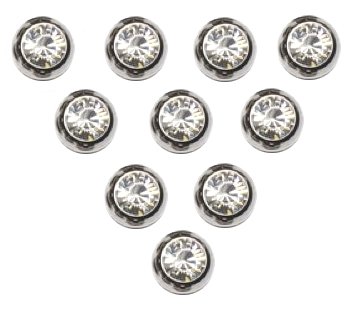 10 Replacement Belly Ring Clear Swarovski cz gem Top Ball Balls 5mm Silver 10pcs Navel Button Piercing bar Body Jewelry 14g