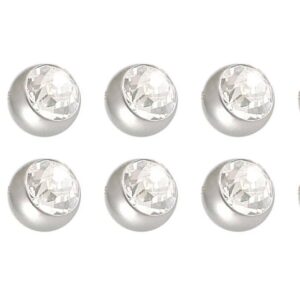 10 Replacement Belly Ring Clear Swarovski cz gem Top Ball Balls 5mm Silver 10pcs Navel Button Piercing bar Body Jewelry 14g