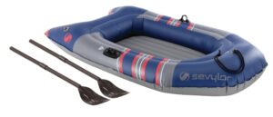 coleman colossus 2-person inflatable boat (oars included), inflatable raft for adults & kids with double lock valves for fast inflation/deflation