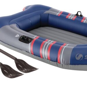 Coleman Colossus 2-Person Inflatable Boat (Oars Included), Inflatable Raft for Adults & Kids with Double Lock Valves for Fast Inflation/Deflation