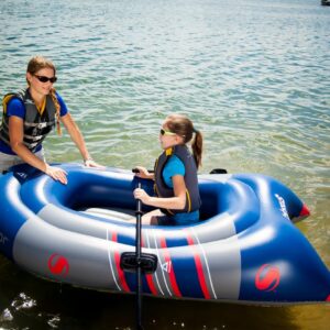 Coleman Colossus 2-Person Inflatable Boat (Oars Included), Inflatable Raft for Adults & Kids with Double Lock Valves for Fast Inflation/Deflation