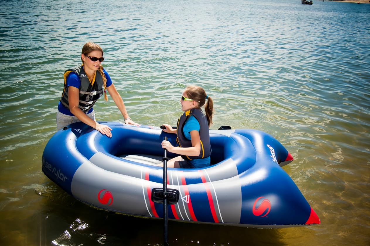 Coleman Colossus 2-Person Inflatable Boat (Oars Included), Inflatable Raft for Adults & Kids with Double Lock Valves for Fast Inflation/Deflation