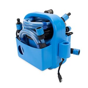 Trac Outdoors Portable Washdown Pump Kit - Self-Priming Marine-Grade Pump - Includes Everything Needed to Power-Spray, Just Add Water (69380), Blue