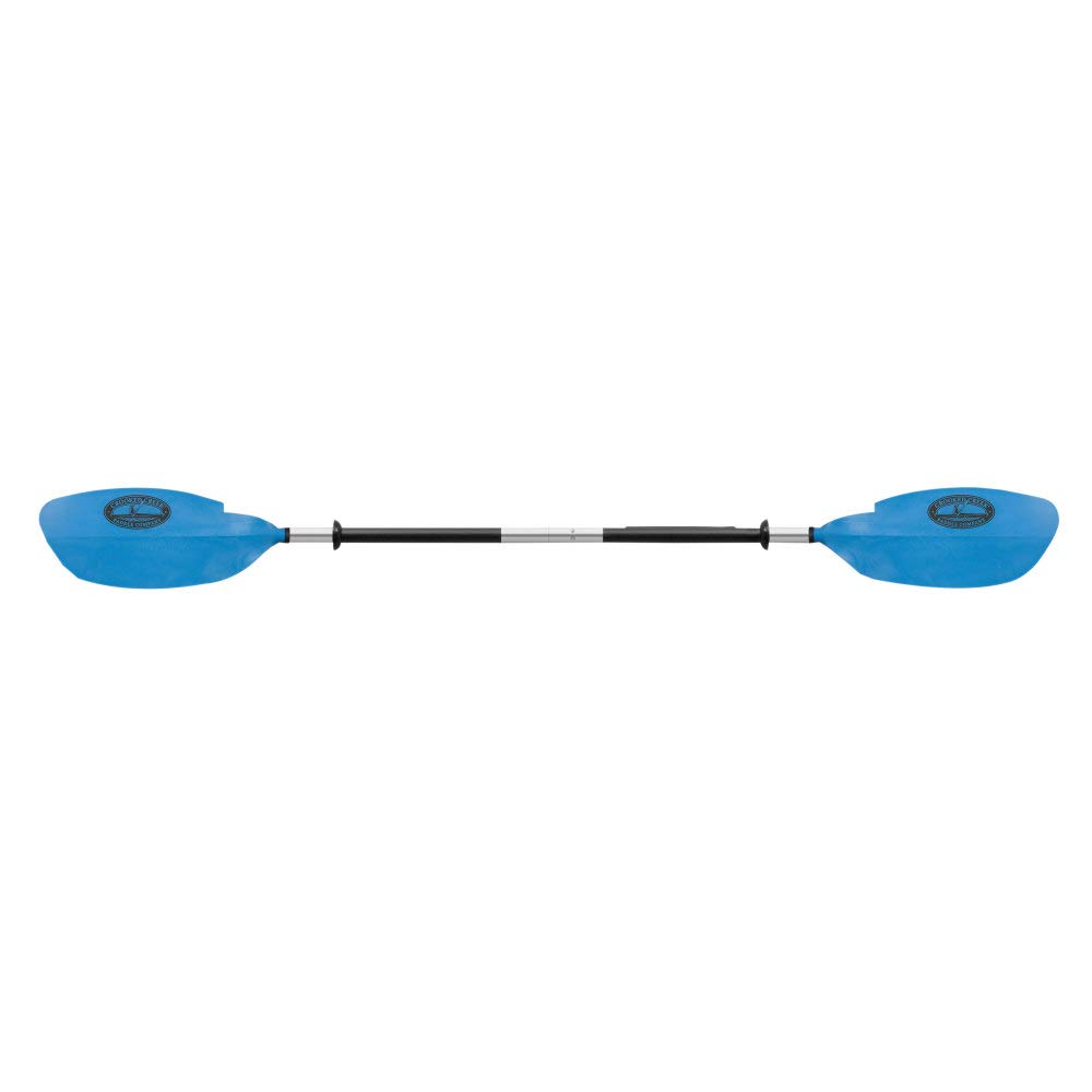 Camco Crooked Creek Kayak Paddle | 3 Position Push-Button Feather Settings & Lightweight Anodized Aluminum Shaft w/ Reinforced Asymmetrical Blades | 2 Pc Design for Boat/RV Storage | 7-Ft (50483)