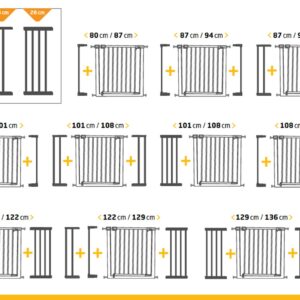 Safety 1st 24284310 Treppenschutzgitter Verlängerung für Quick Close Plus, Quick Close ST, Auto Close, Easy Close Deco und Easy Close Metal, 7 cm, weiß